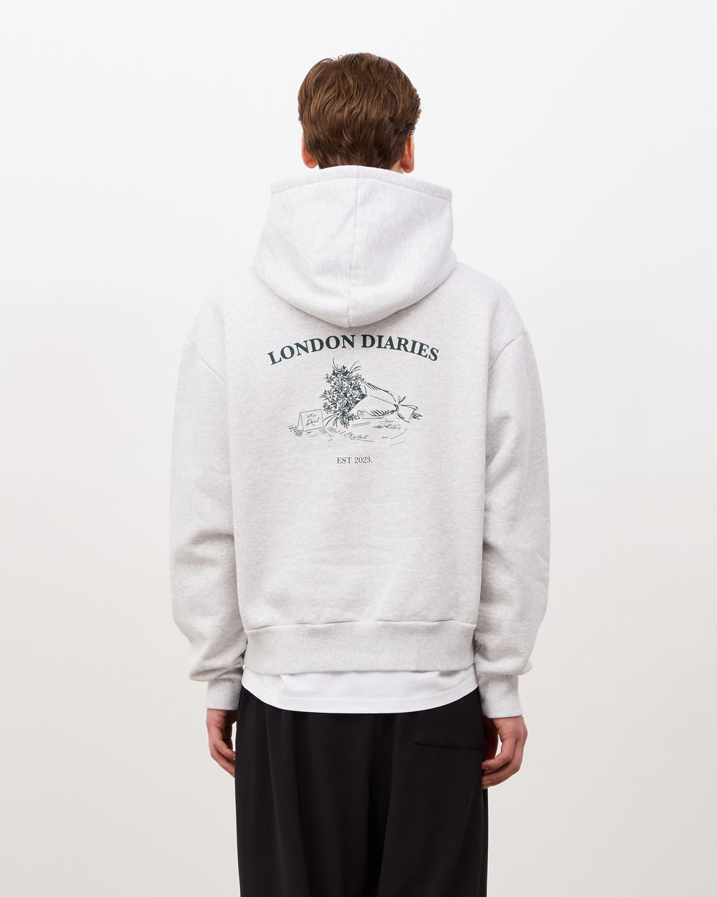 Daniel Simmons - London Diaries Flowers Hoodie - Ash Grey