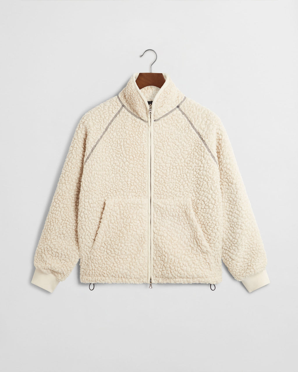 Daniel Simmons - Wool Zip Up Fleece Cream